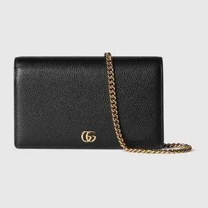 Gucci Gg Marmont Wallet On Chain Leather - Black