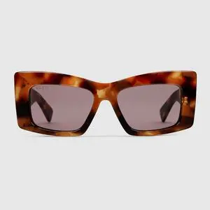 Gucci Square Frame Tortoiseshell Sunglasses - Brown