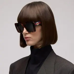 Gucci Square Frame Sunglasses - Brown