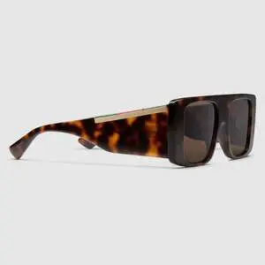 Gucci Rectangular Frame Sunglasses - Brown