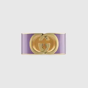 Gucci Interlocking Enamel Ring - Gold-toned Metal
