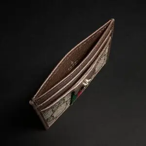 Gucci Ophidia Card Case Gg Canvas - Beige