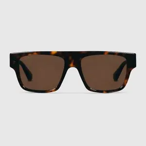 Gucci Rectangular Frame Sunglasses - Brown