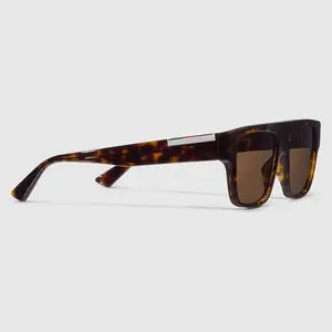 Gucci Rectangular Frame Sunglasses - Brown