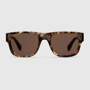 Gucci Rectangular Frame Sunglasses - Brown