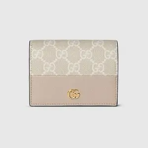 Gucci Bi-color Gg Marmont Small Wallet Leather - Neutral
