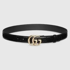 Gucci Gg Marmont Thin Belt - Black