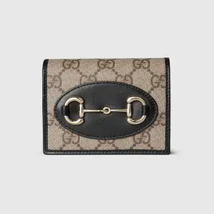 Gucci Horsebit 1955 Small Wallet Gg Canvas - Beige