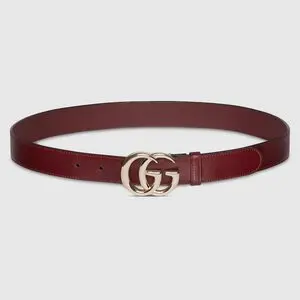 Gucci Gg Marmont Thin Belt - Bordeaux