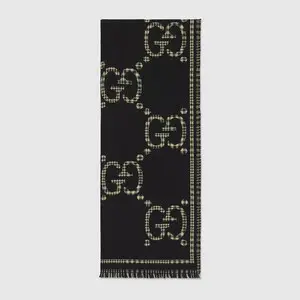 Gucci Check Gg Wool Scarf Wool