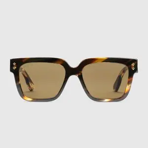 Gucci Rectangular Frame Sunglasses - Brown