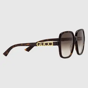 Gucci Rectangular Frame Sunglasses - Brown
