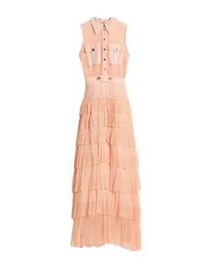 Elisabetta Franchi Flared Maxi Dress - Salmon Pink
