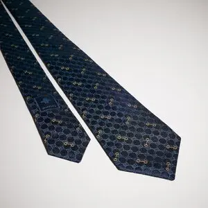 Gucci Gg Silk Jacquard Tie - Blue