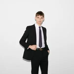 Gucci Gg Silk Jacquard Neck Tie - Blue