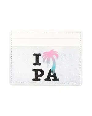 Palm Angels Cardholder Ivory Calfskin - White