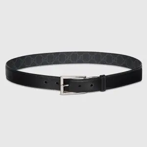 Gucci Reversible Belt With Rectangular Buckle - Black
