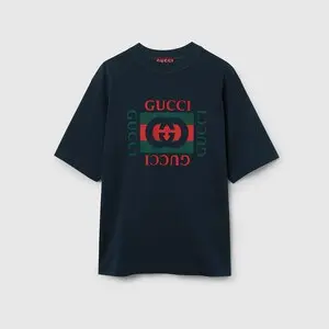 Gucci Printed Cotton Jersey T-shirt - Blue