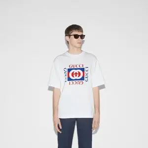 Gucci Interlocking G-Print T-Shirt - White | Editorialist