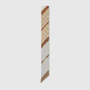 Gucci Printed Silk Ribbon Silk - Beige