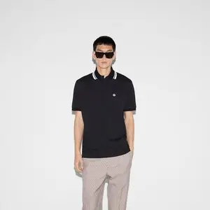 Gucci Cotton Polo Shirt With Embroidery - Blue