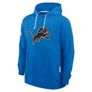 Nike Detroit Lions Sideline Dri-fit Nfl Pullover Hoodie - Blue
