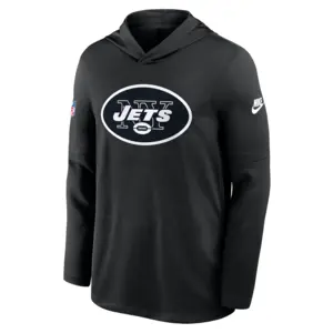 Nike New York Jets Dri-fit Nfl Long-sleeve Hooded Top - Black