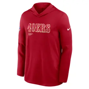 Nike San Francisco 49ers Pure Fury Sideline Dri-fit Nfl Long-sleeve Hooded Top - Red