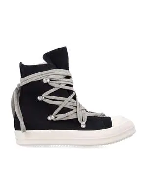 Rick Owens Rick Owens Drkshdw Megalace Sneaks In Overdyed Denim - Black