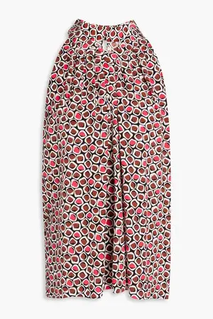 Diane Von Furstenberg Ares Cutout Printed Top