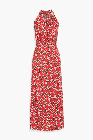 Printed Crepe de Chine Maxi Dresses