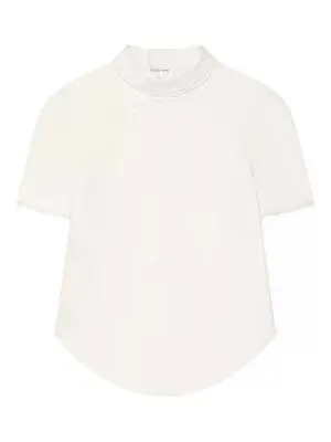 COURREGES High-neck Short-sleeve Top - White