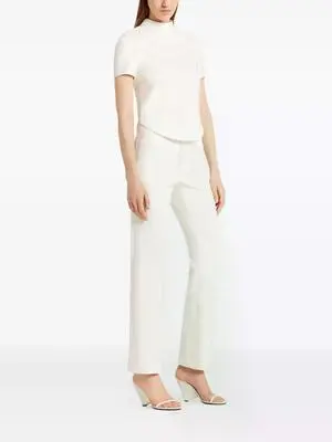 COURREGES High-neck Short-sleeve Top - White