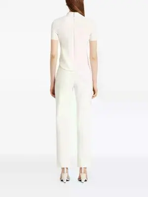 COURREGES High-neck Short-sleeve Top - White