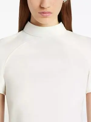 COURREGES High-neck Short-sleeve Top - White
