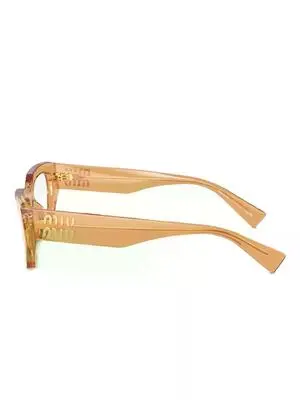 Miu Miu Geometric-frame Glasses - Orange