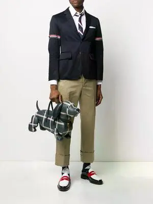 Thom Browne Unconstructed Grosgrain Armband Sport Coat - Blue