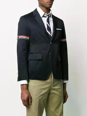 Thom Browne Unconstructed Grosgrain Armband Sport Coat - Blue