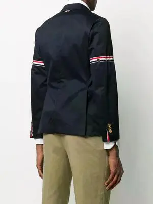 Thom Browne Unconstructed Grosgrain Armband Sport Coat - Blue