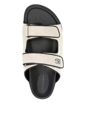 Dolce & Gabbana Double-strap Canvas Slides