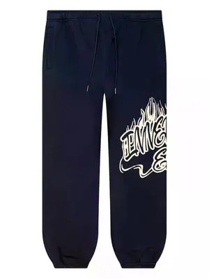 HONOR THE GIFT Flame-print Cotton Sweatpants - Blue