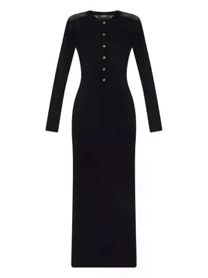 Versace Lace-insert Button-front Maxi Dress