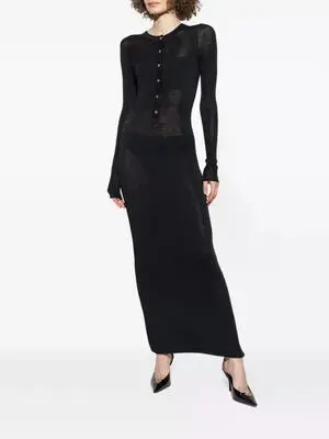 Versace Lace-insert Button-front Maxi Dress
