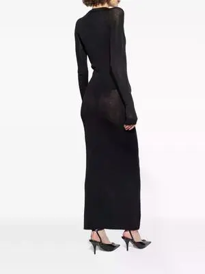 Versace Lace-insert Button-front Maxi Dress