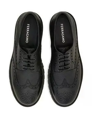 FERRAGAMO Brogue Derby Shoes With Chunky Sole