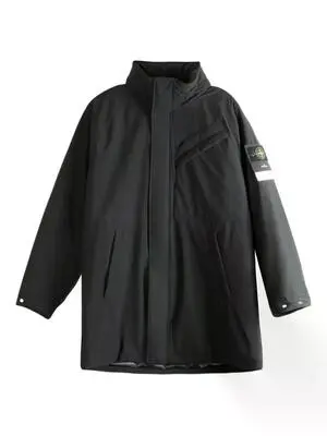 Stone Island Logo-patch Padded Coat - Black