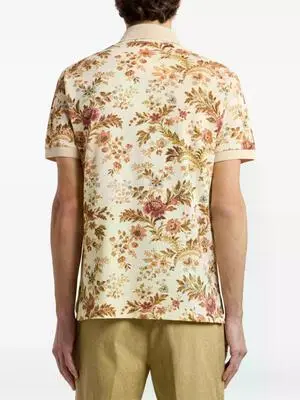 Etro Floral-print Polo Shirt - Neutrals