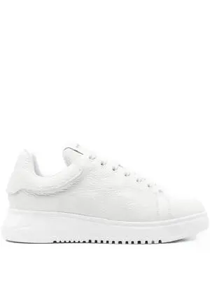 Emporio Armani Padded Tongue Leather Sneakers