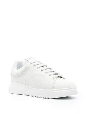 Emporio Armani Padded Tongue Leather Sneakers