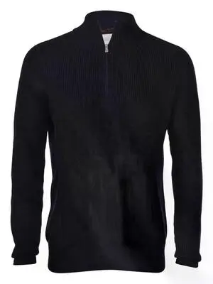 GRAN SASSO Ribbed Zip-neck Sweater